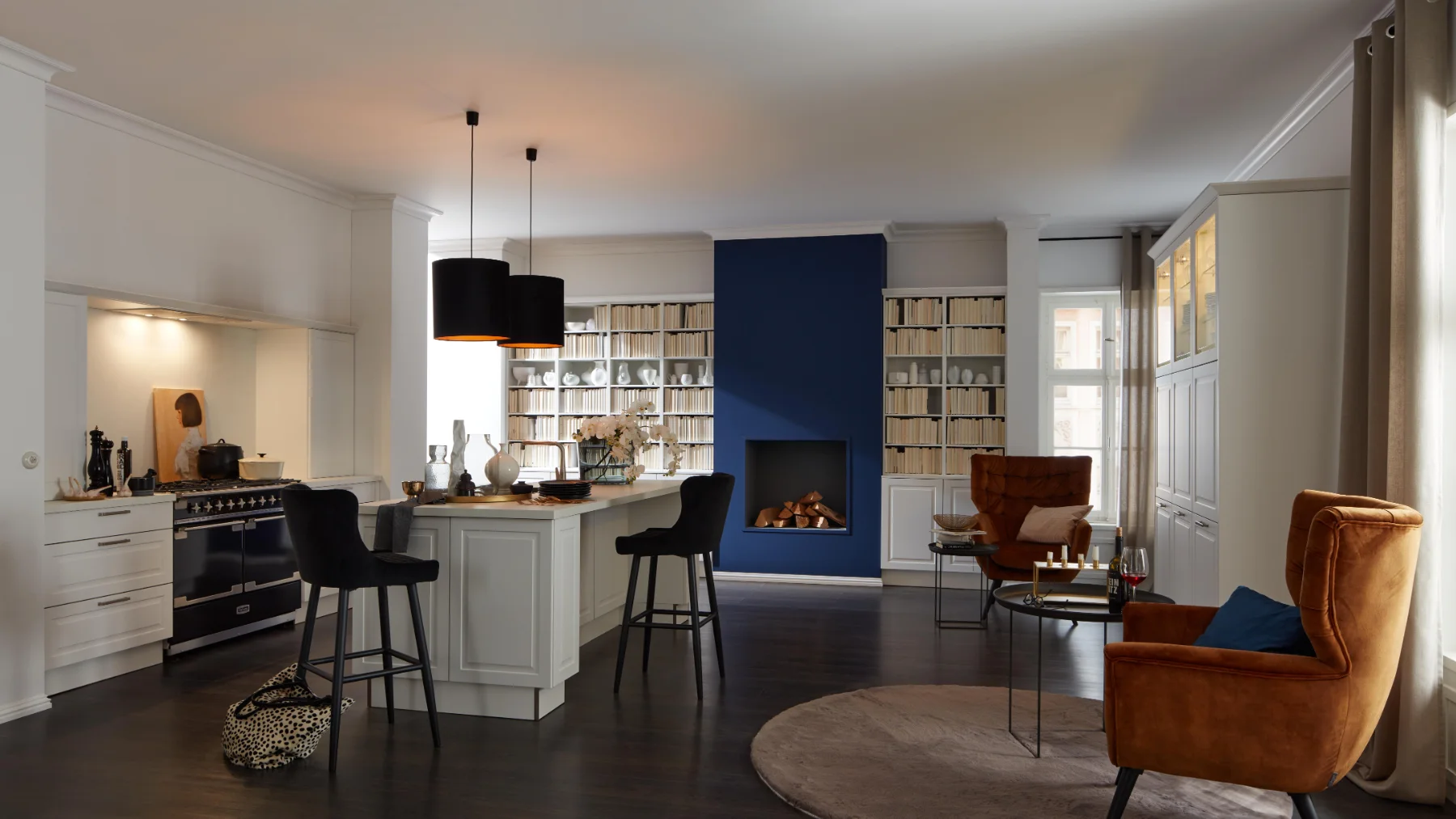 Modern country house style: Nolte kitchen PORTO White soft matt